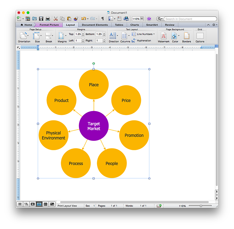 How To Add A Circle Spoke Diagram To A MS Word Document Using 