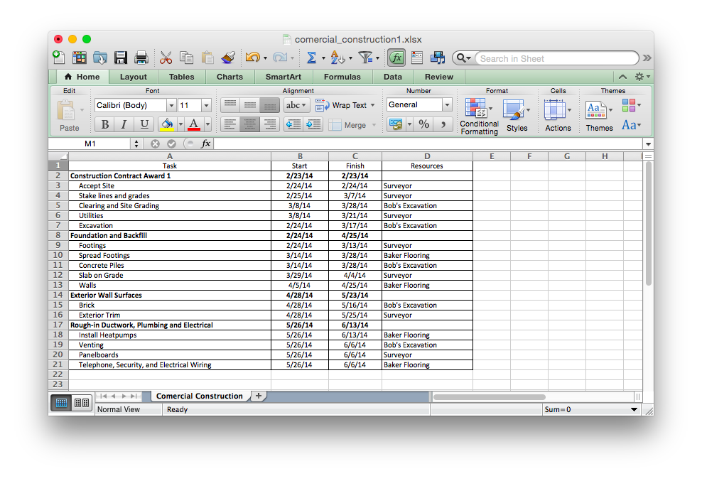 Importing Project Data From Ms Excel Into Conceptdraw Project