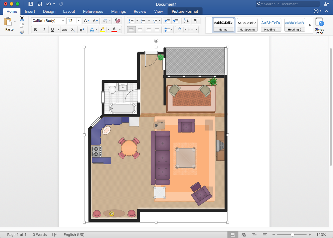 Add A Floor Plan To MS Word ConceptDraw HelpDesk