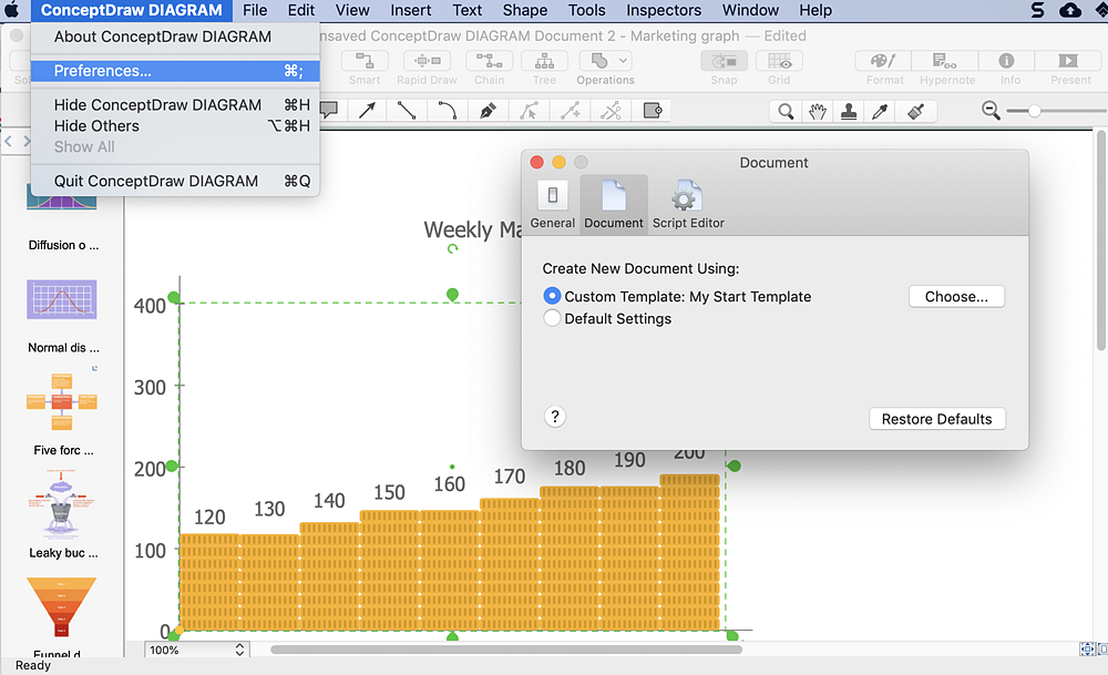 Creating custom diagram template | ConceptDraw HelpDesk