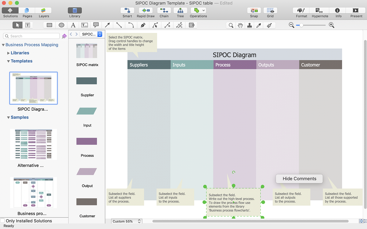 Creating A SIPOC Diagram ConceptDraw HelpDesk