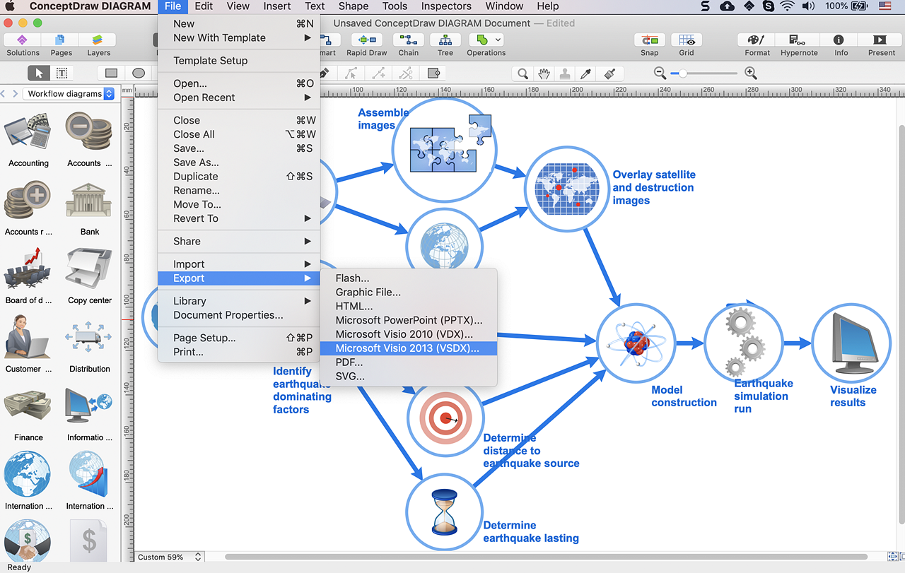 Create Visio Workflow Diagram ConceptDraw HelpDesk