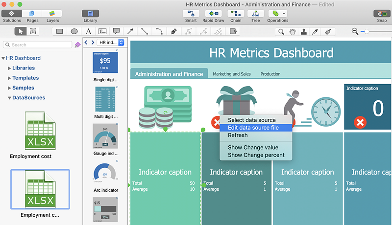 Creating HR Metric Dashboard | ConceptDraw HelpDesk Creating HR Metric Dashboard | ConceptDraw HelpDesk