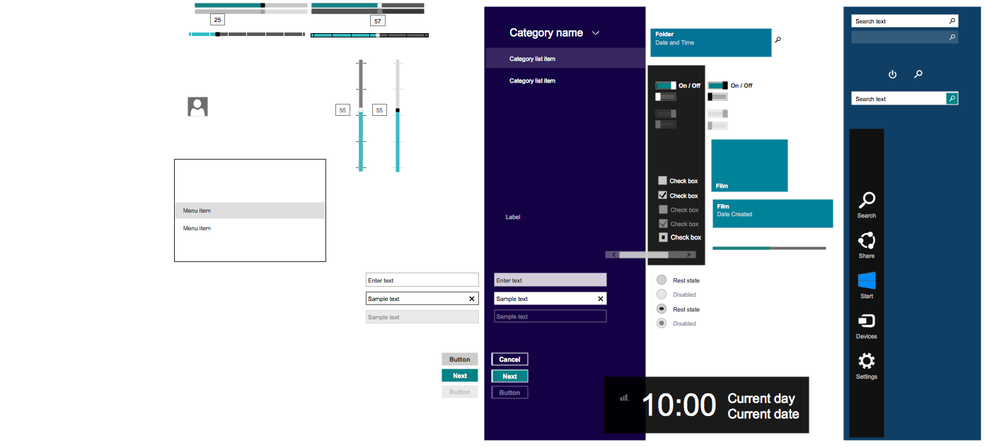 ConceptDraw Samples | Software development — Windows 8 User Interface ConceptDraw Samples | Software development — Windows 8 User Interface