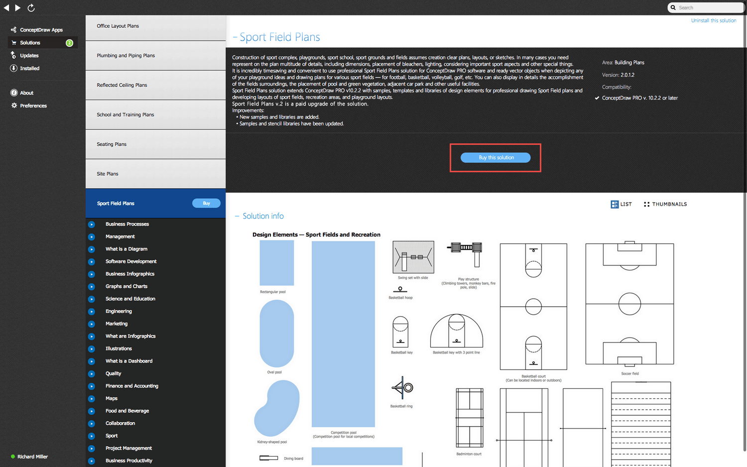 Sport Field Plans Solution | ConceptDraw.com