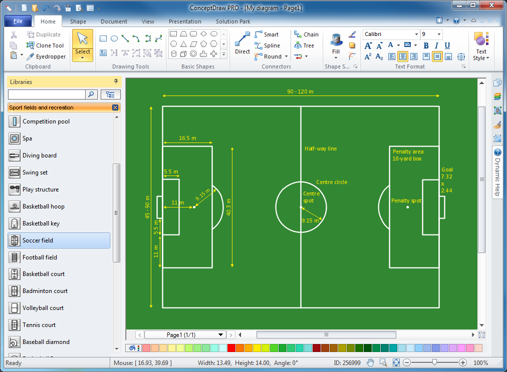 Sport Field Plans Solution | ConceptDraw.com