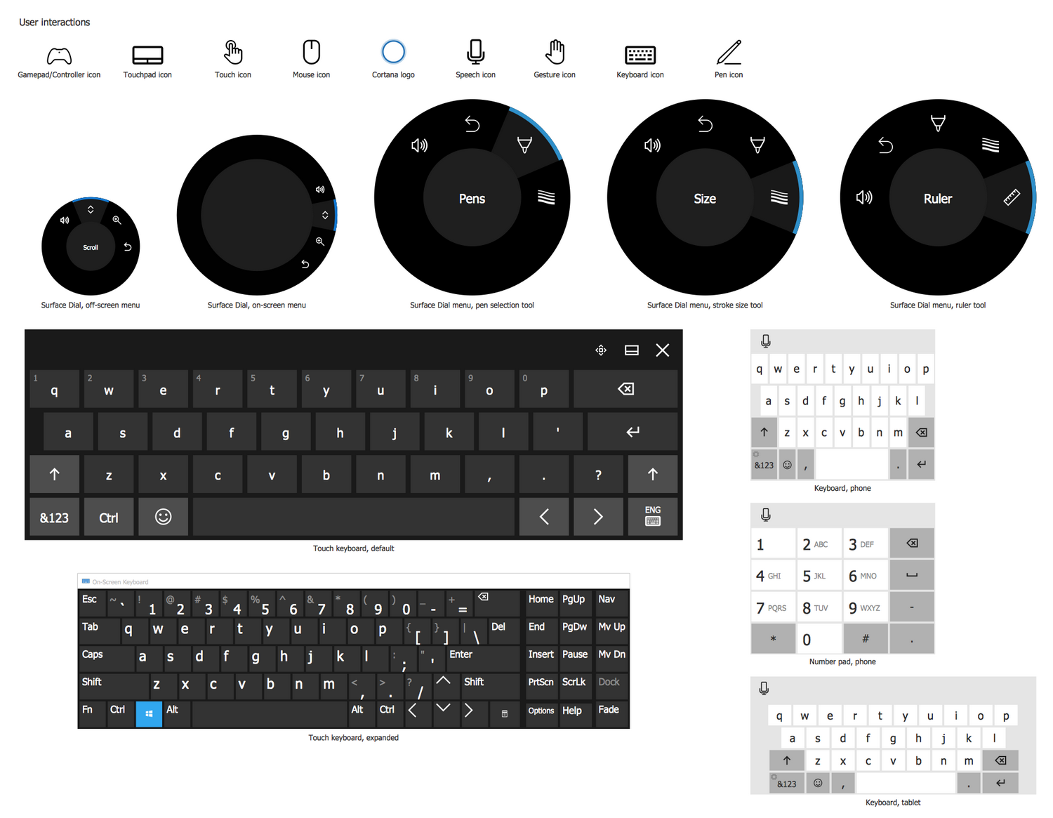 Windows 10 User Interface Solution | ConceptDraw.com Windows 10 User Interface Solution | ConceptDraw.com
