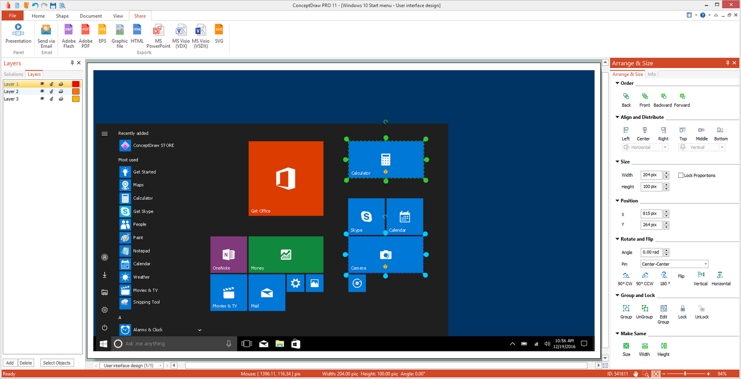 Windows 10 User Interface Solution | ConceptDraw.com Windows 10 User Interface Solution | ConceptDraw.com